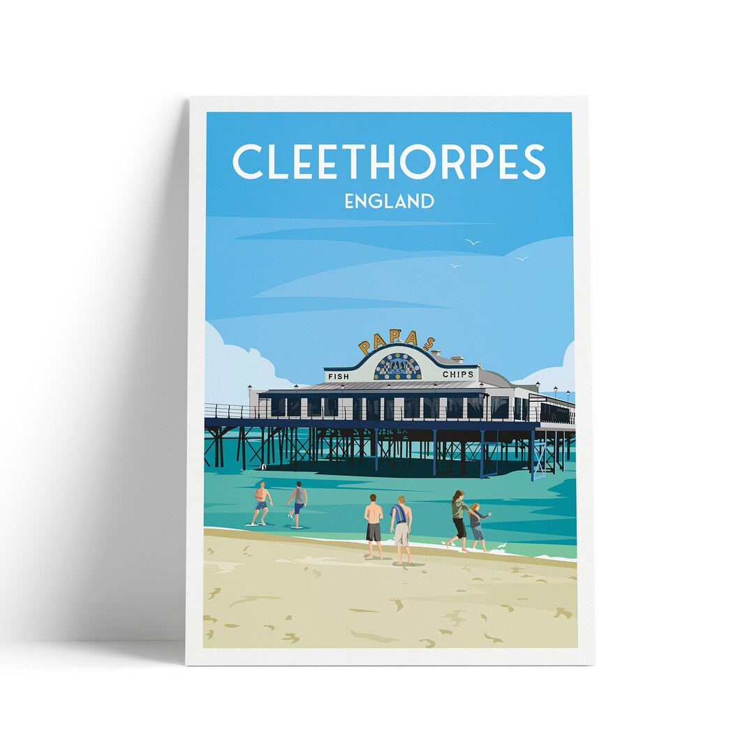 Cleethorpes Print - England Travel Poster - North East Lincolnshire ...