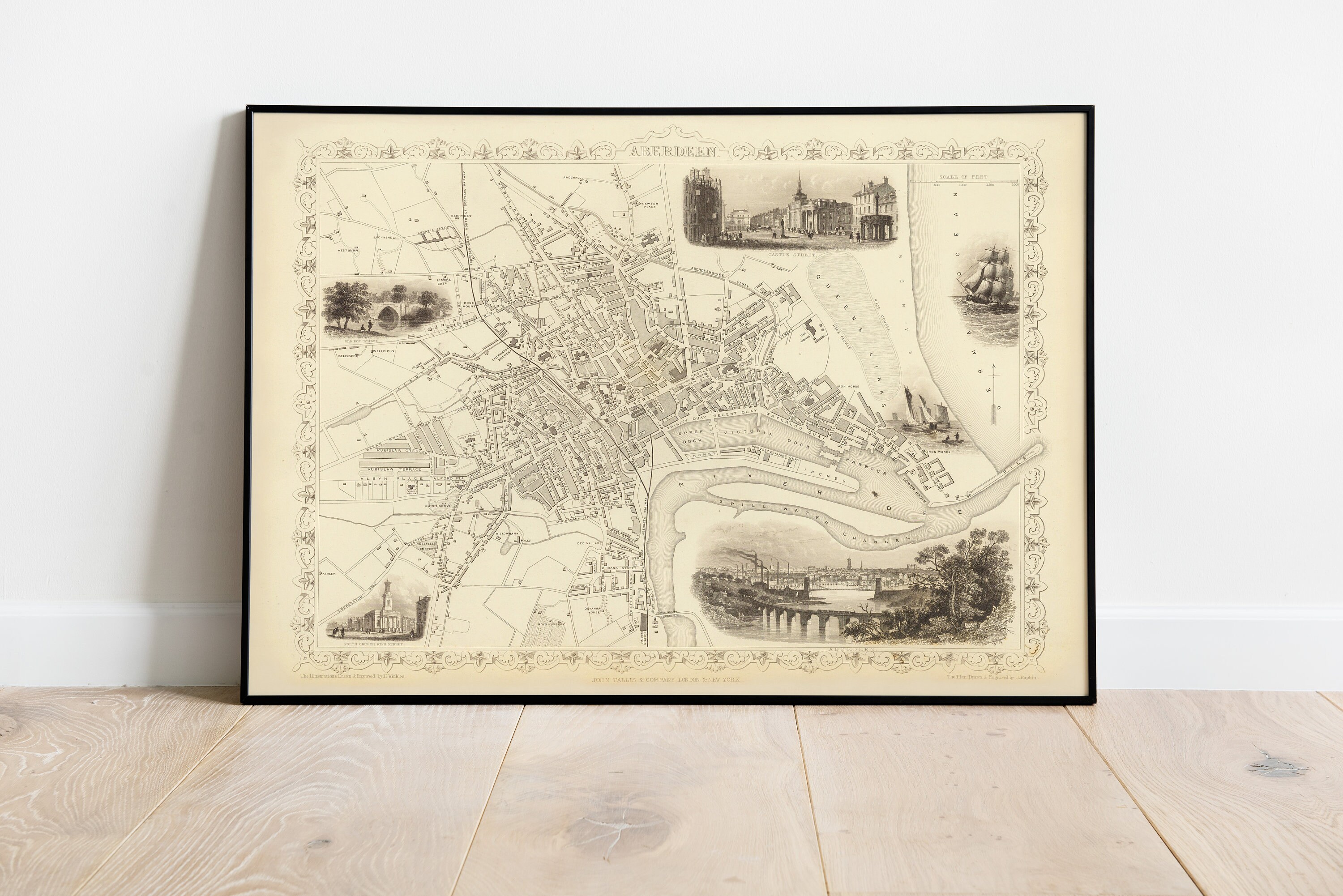 Aberdeen Map Old Map of the City of Aberdeen Scotland | Etsy