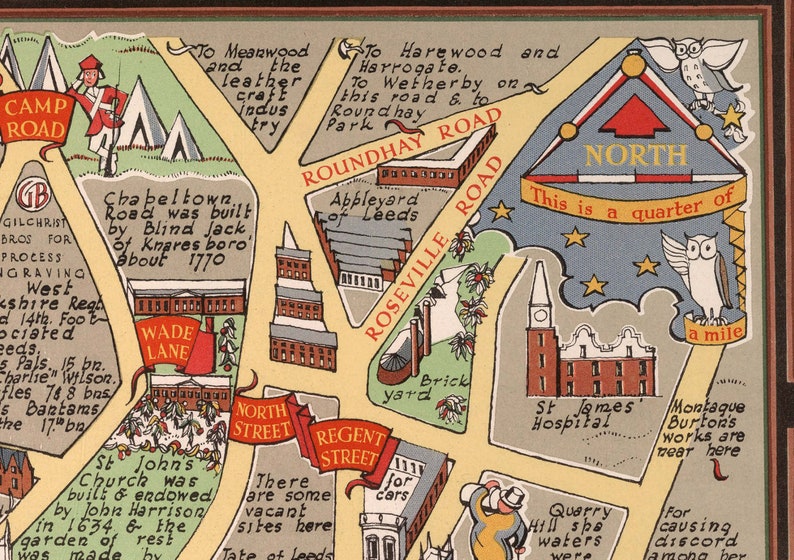 Leeds Map | Historical Pictorial Map : Leeds From A.D. 1626 - the Year ...