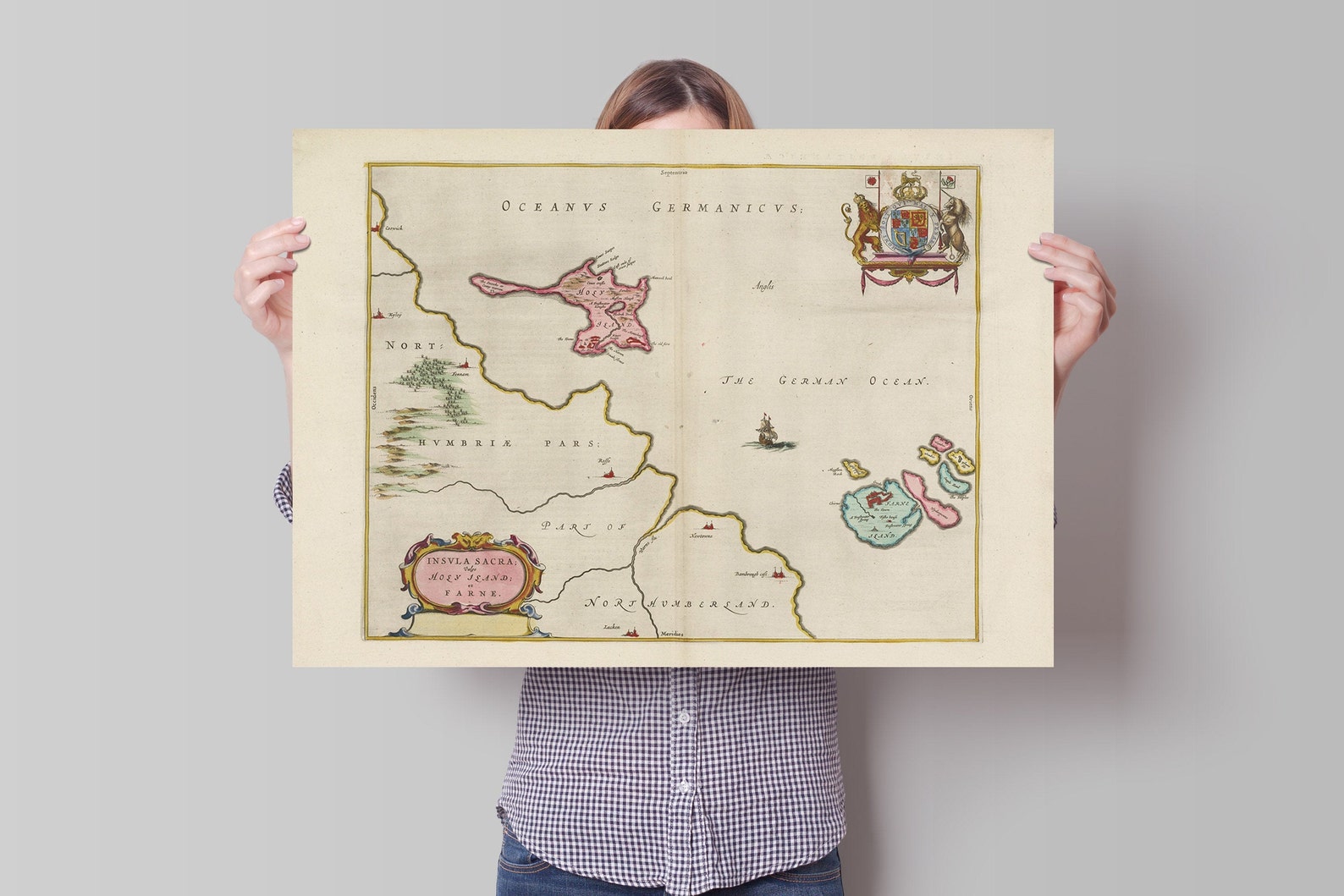 The Holy Island of Lindisfarne Map Ancient Lindifarne Map | Etsy