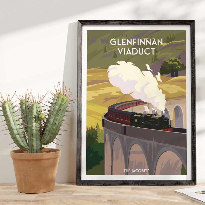 Glenfinnan Viaduct Poster, Railway Bridge Poster Vintage Jacobite Steam ...