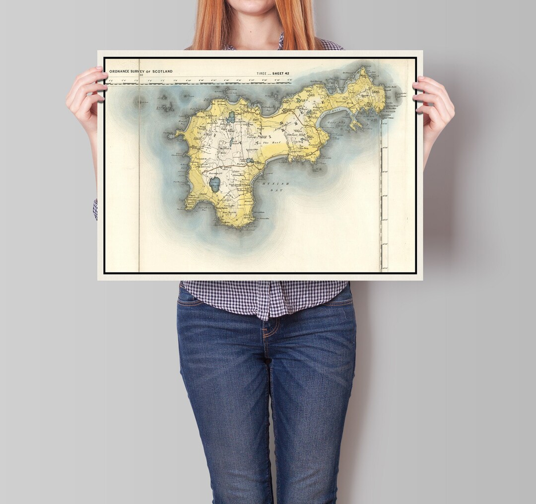 Isle of Tiree Vintage Map - Etsy