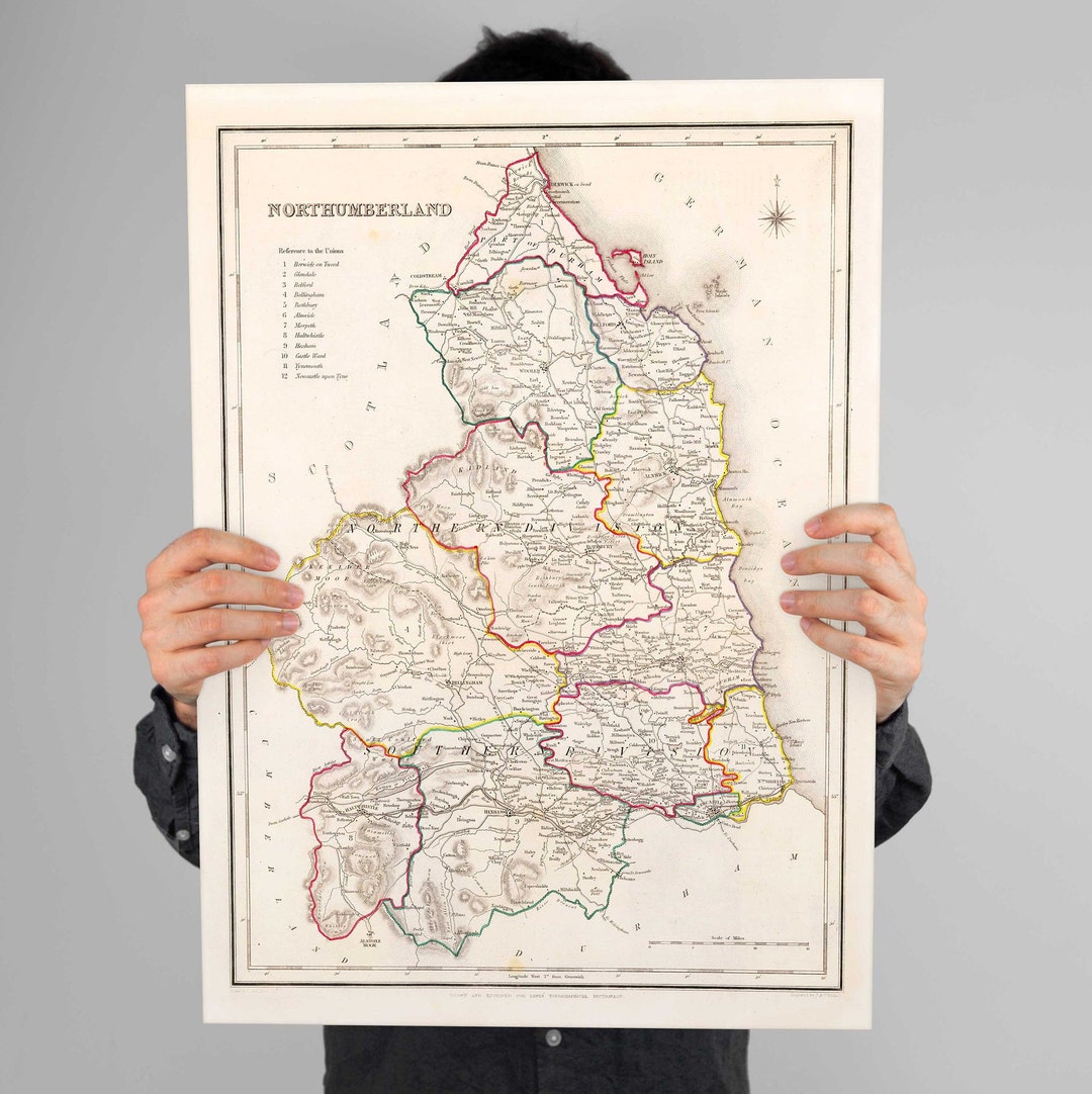 Northumberland Map | Old Map of Northumberland County | 1844 | Samuel ...