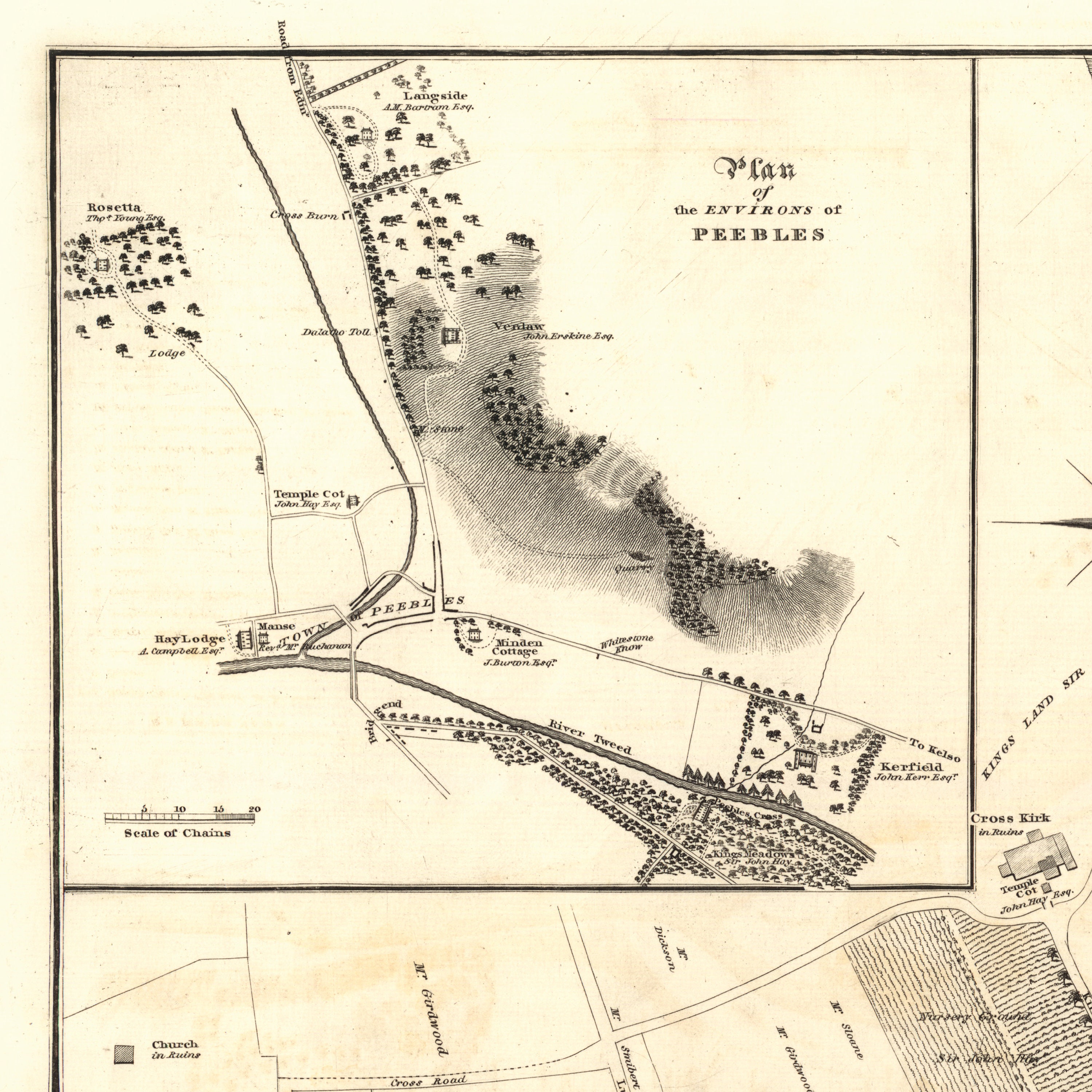 Peebles Map Old Map of Peebles Old Town Survey of Peebles - Etsy