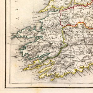 Ireland Map - Old Antique Reproduction Print of Ireland - 1846 - Etsy