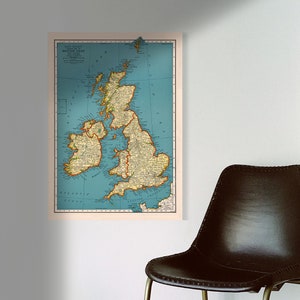 Popular Map of British Isles | Vintage Poster Wall Art Print | Rand ...