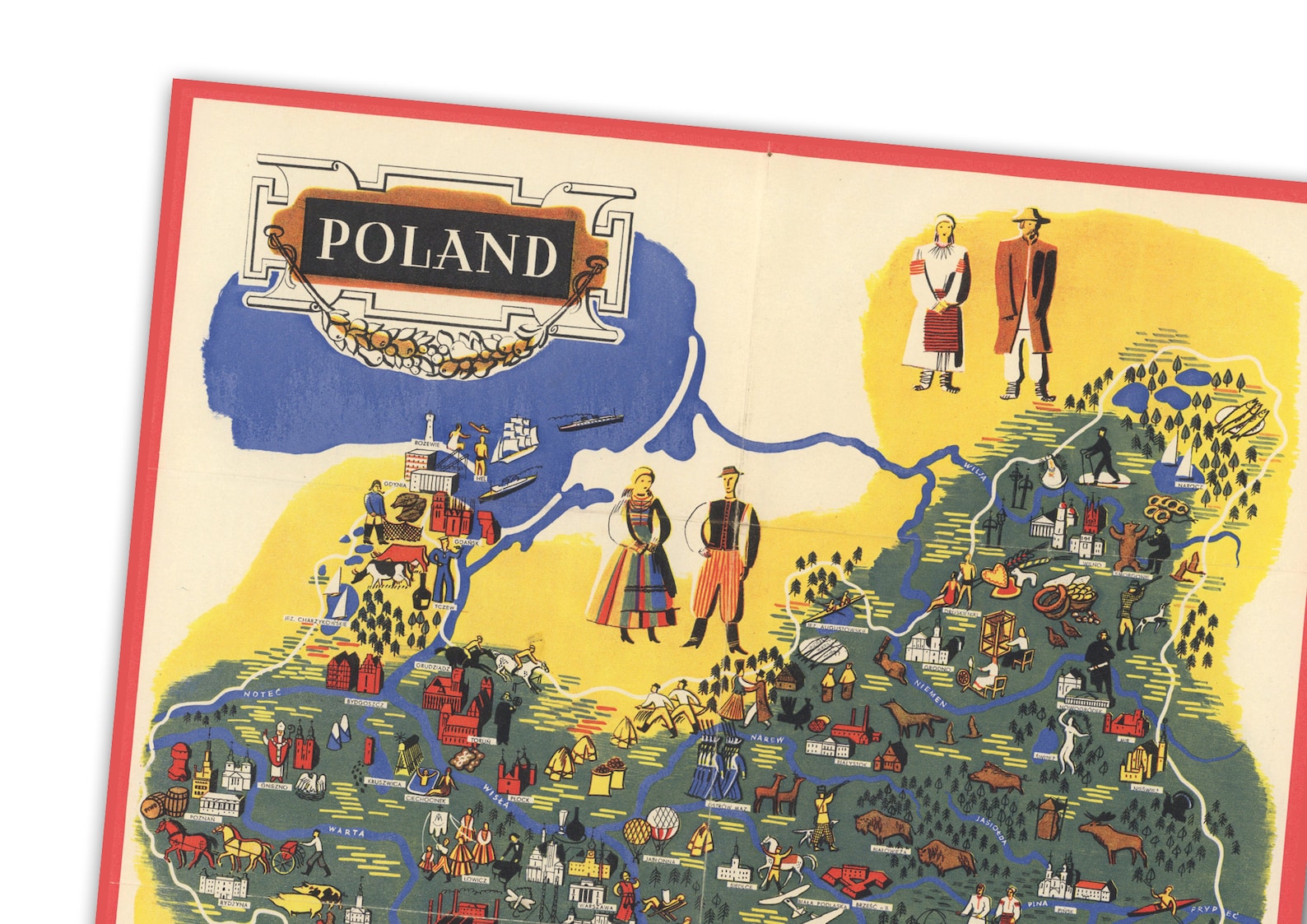 Old Pictorial Map of Poland vintage Poland Print Polish - Etsy UK