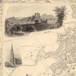 Old Edinburgh Map | Plan of the City of Edinburgh, Scotland | 1851 ...