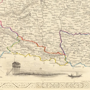 Old Hungary Map | 1851 | Vintage Hungarian Print | Old Map Wall Decor ...
