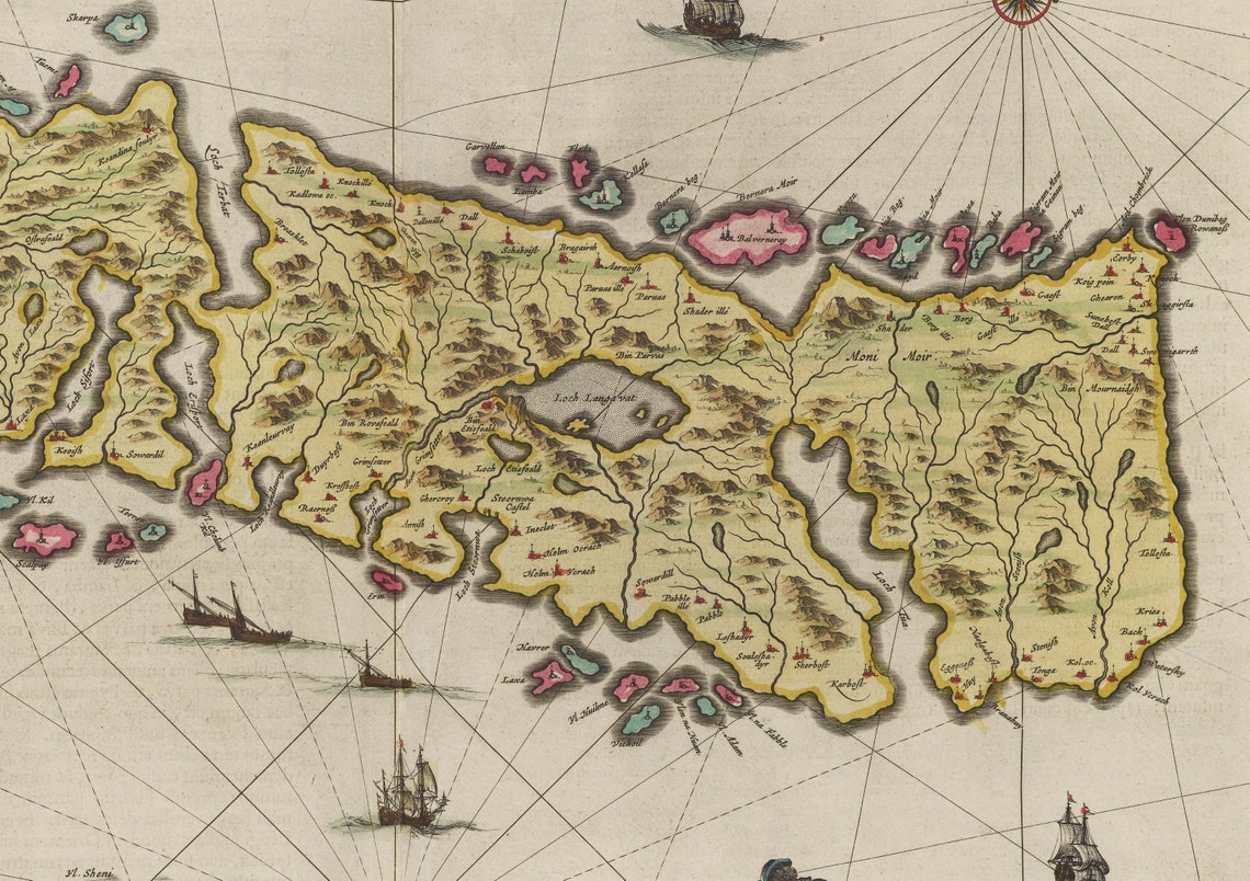 Harris and Lewis Map Old Antique Map of Isle of Harris and - Etsy UK