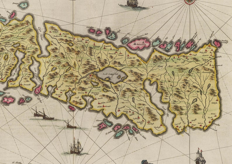 Harris and Lewis Map Old Antique Map of Isle of Harris and - Etsy