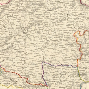 Old Hungary Map | 1851 | Vintage Hungarian Print | Old Map Wall Decor ...