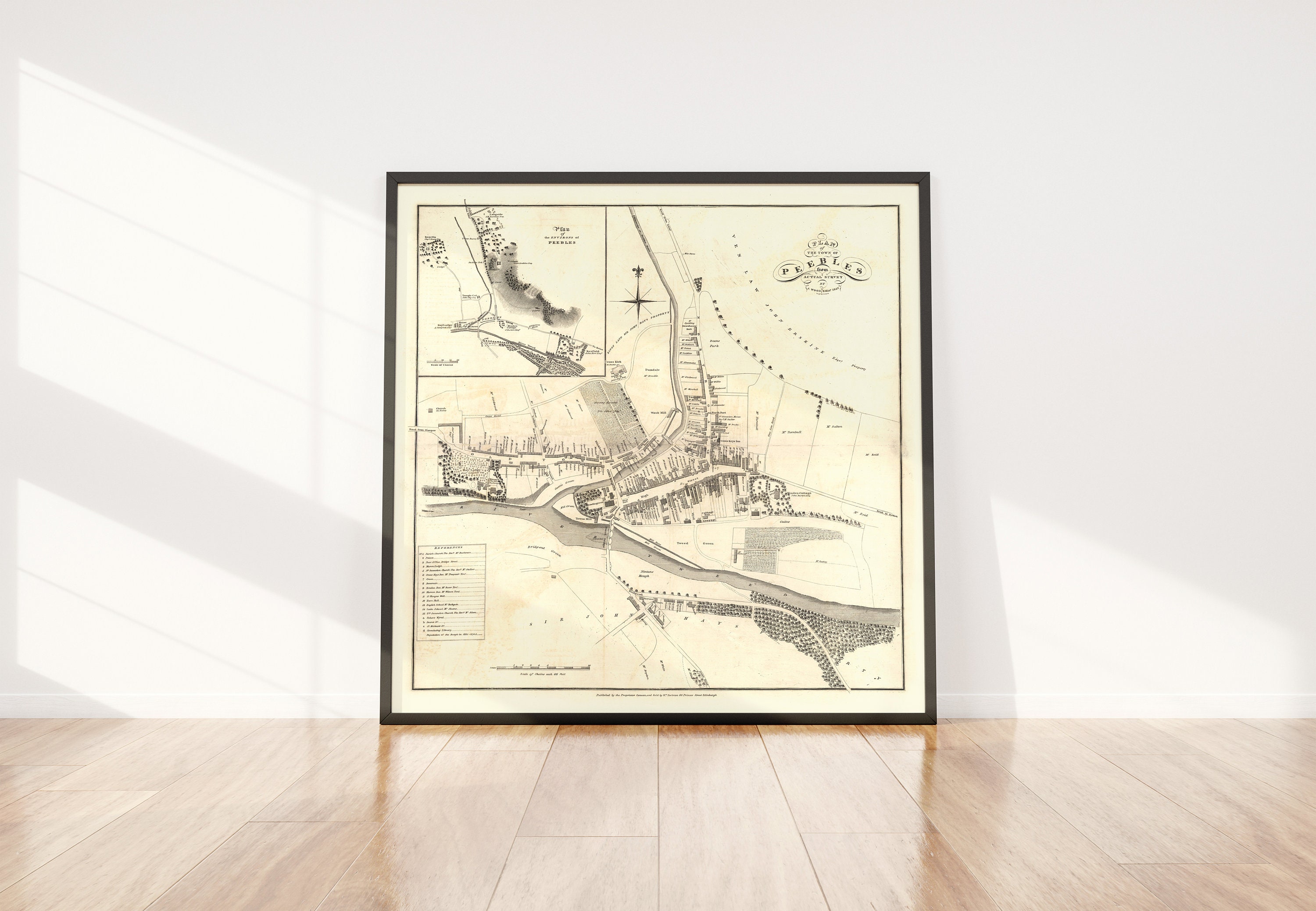 Peebles Map Old Map of Peebles Old Town Survey of Peebles - Etsy