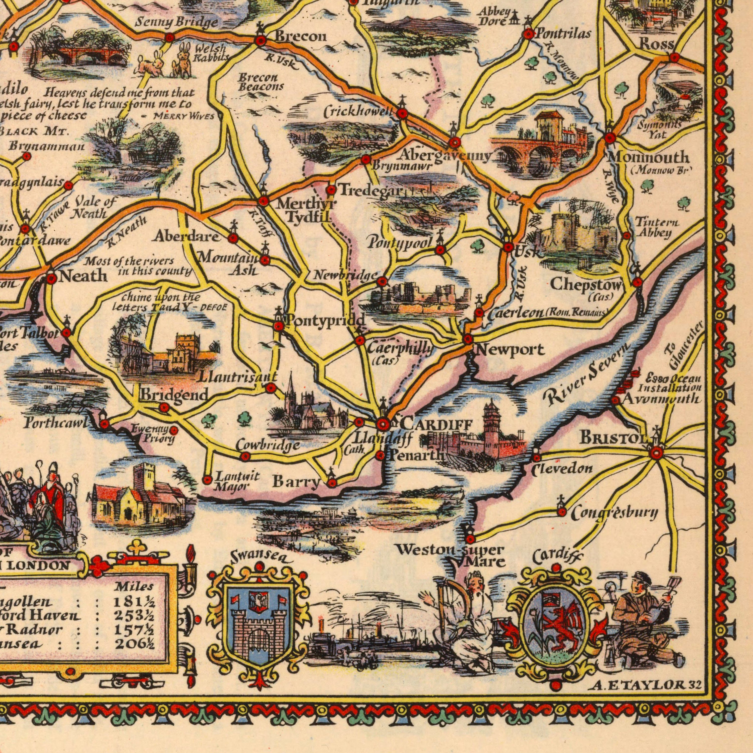 Wales Map Pictorial Plan of Wales Vintage Antique 1932 - Etsy UK