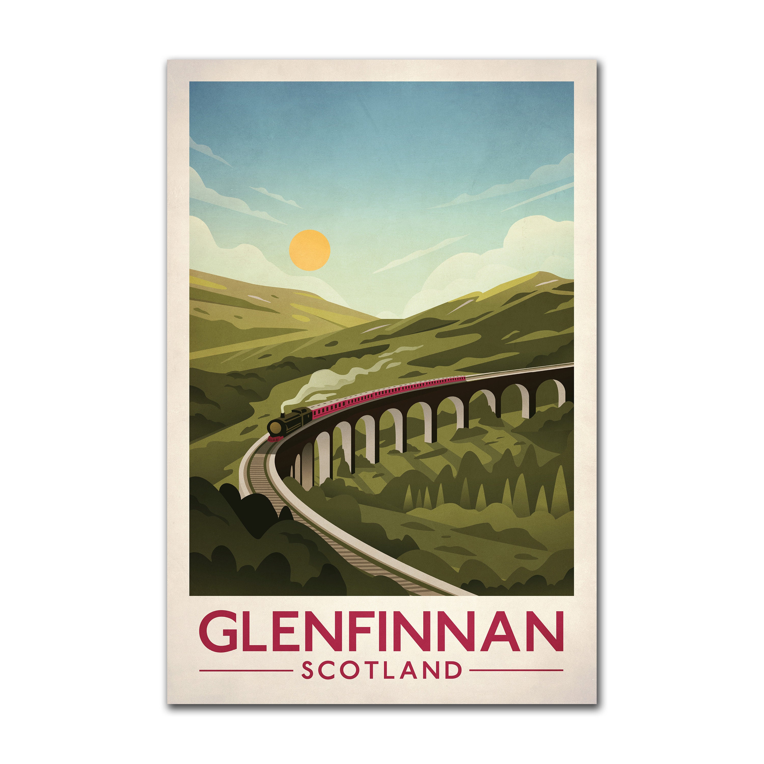 Glenfinnan Viaduct Poster, Railway Bridge Poster Vintage Jacobite Steam ...