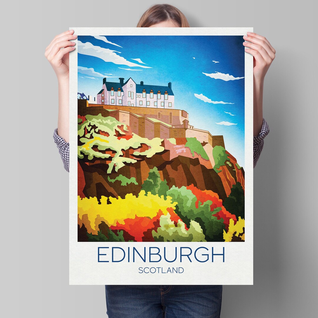 Edinburgh Castle Travel Poster: Scotland Wall Art Print - Etsy