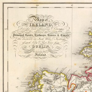 Ireland Map - Old Antique Reproduction Print of Ireland - 1846 - Etsy