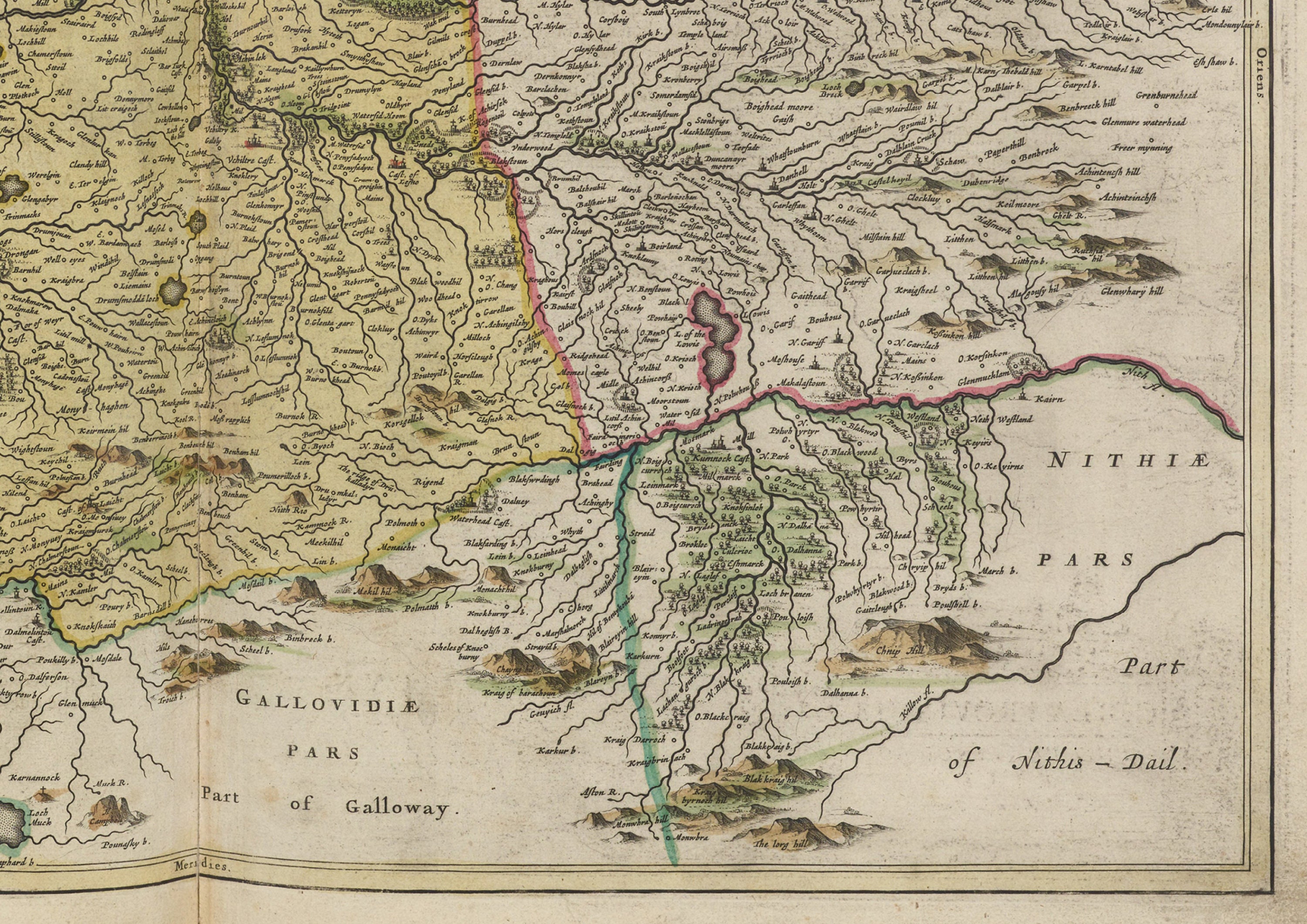 Old Ayr Map Coila Provincia Old Antique Map 1665 Blaeu - Etsy