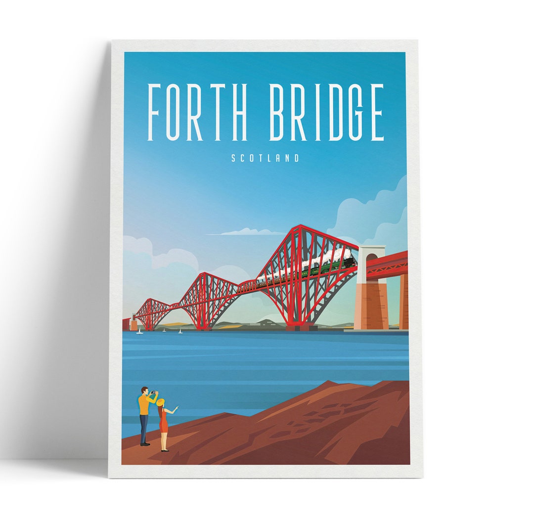 Forth Rail Bridge Travel Poster Featuring the Flying Scotsman - Forth ...