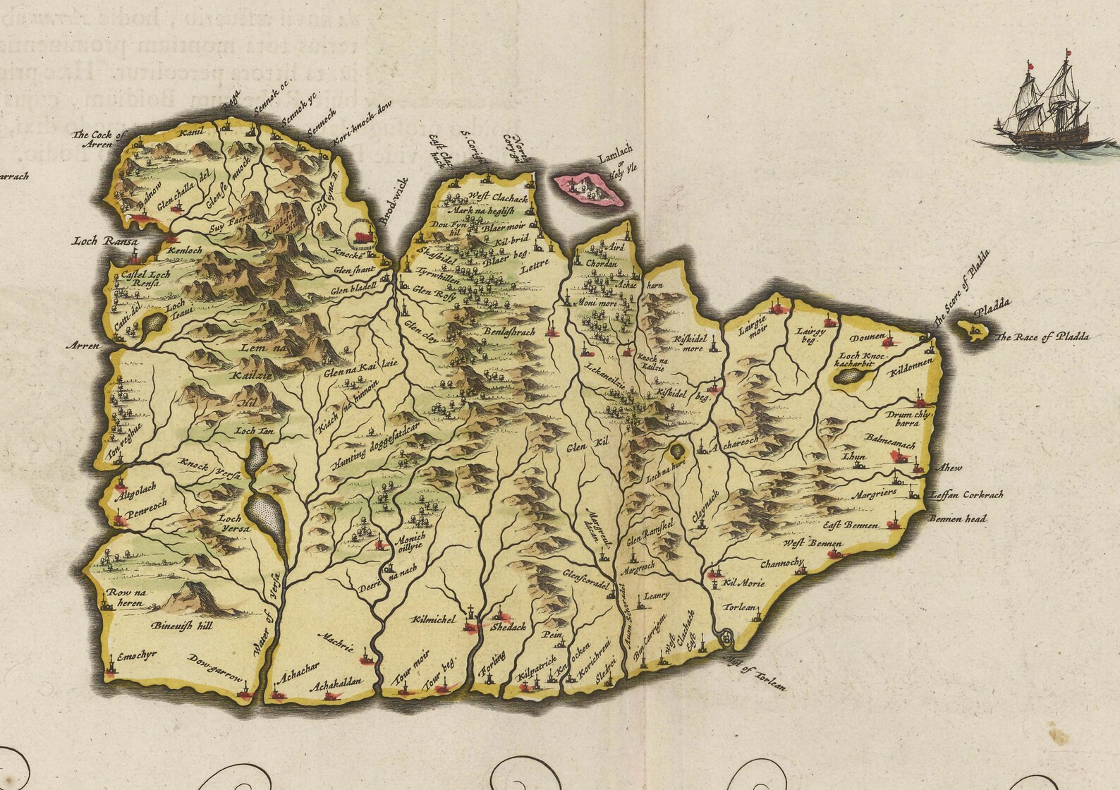 Arran Map Old Antique Map of Isle of Arran 1665 Old Map - Etsy