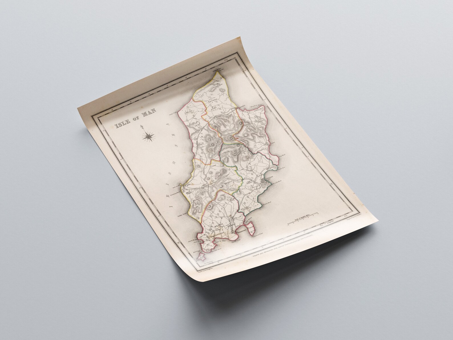 Old Map of Isle of Man | Vintage Poster | Samuel Lewis | 1844 - Etsy UK