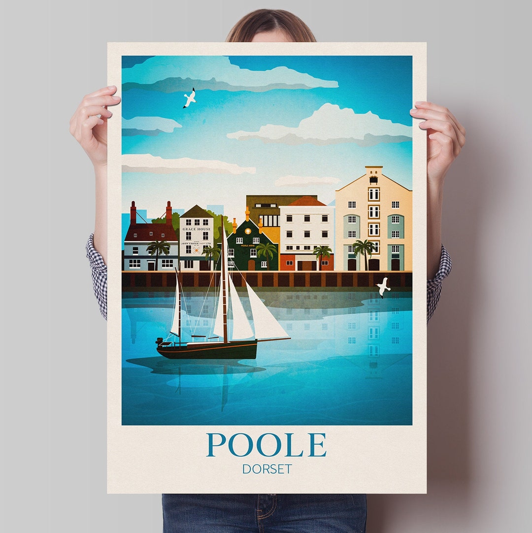 Poole Travel Poster - Dorset Wall Art - England Travel Print - Etsy UK