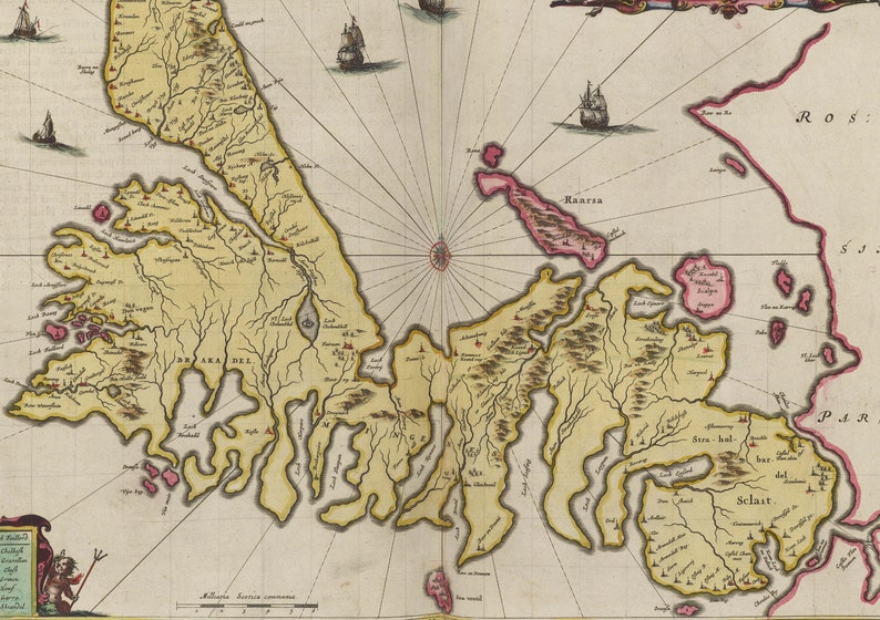 Skye Map Old Antique Map of Isle of Skye 1665 Old Map - Etsy UK