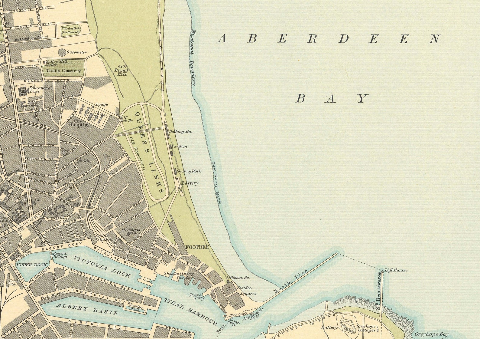 Aberdeen Map Old Antique Map 1912 old Map Wall Print - Etsy UK
