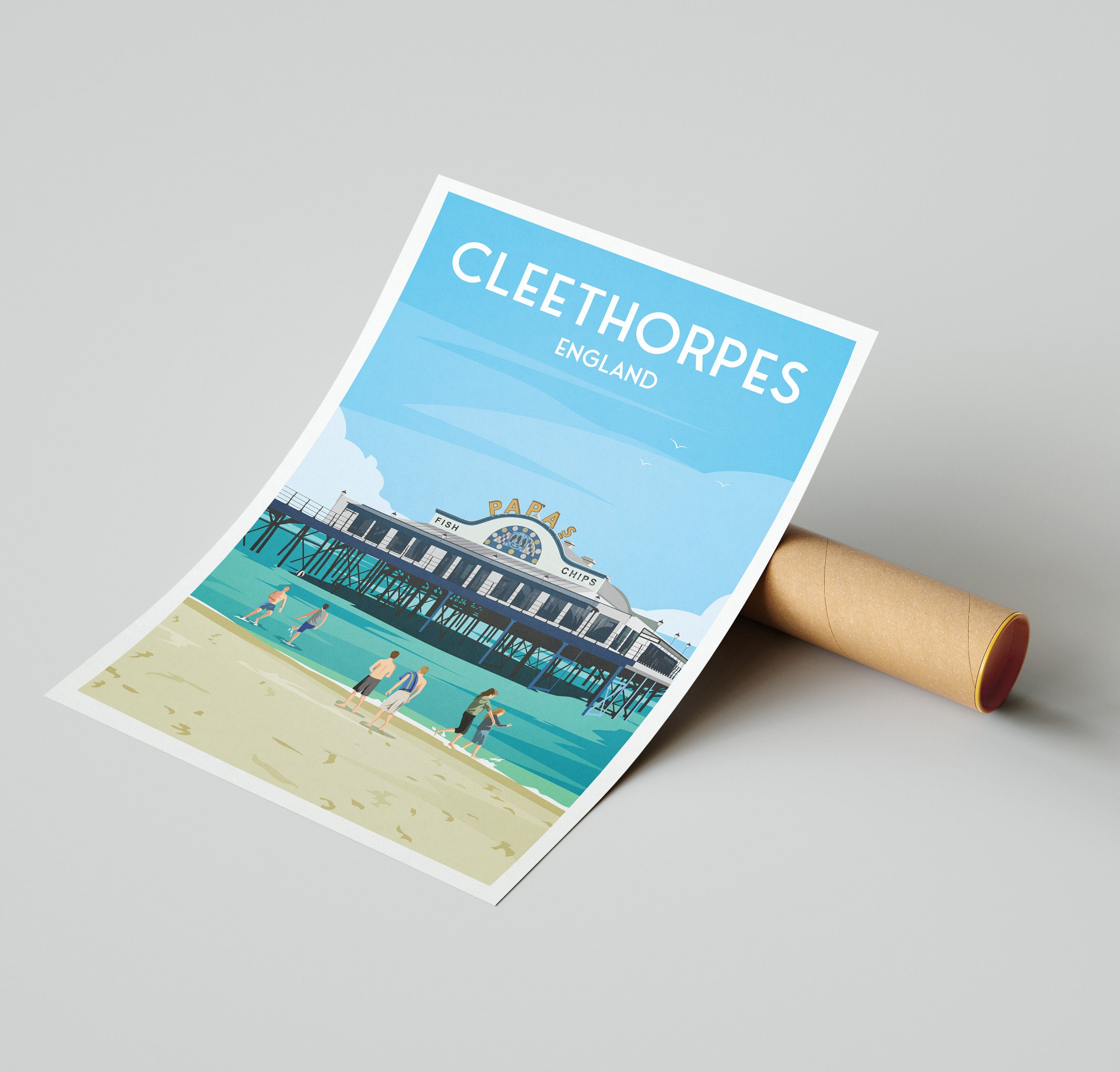 Cleethorpes Print - England Travel Poster - North East Lincolnshire ...