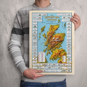Distillery Map of Scotland Scotch Whisky Map the Scottish - Etsy UK