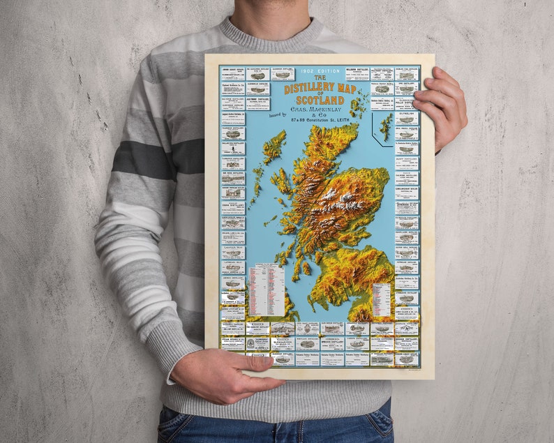Distillery Map of Scotland Scotch Whisky Map the Scottish - Etsy UK