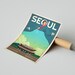 Seoul Travel Poster, Vintage Looking South Korea Illustration, Retro ...