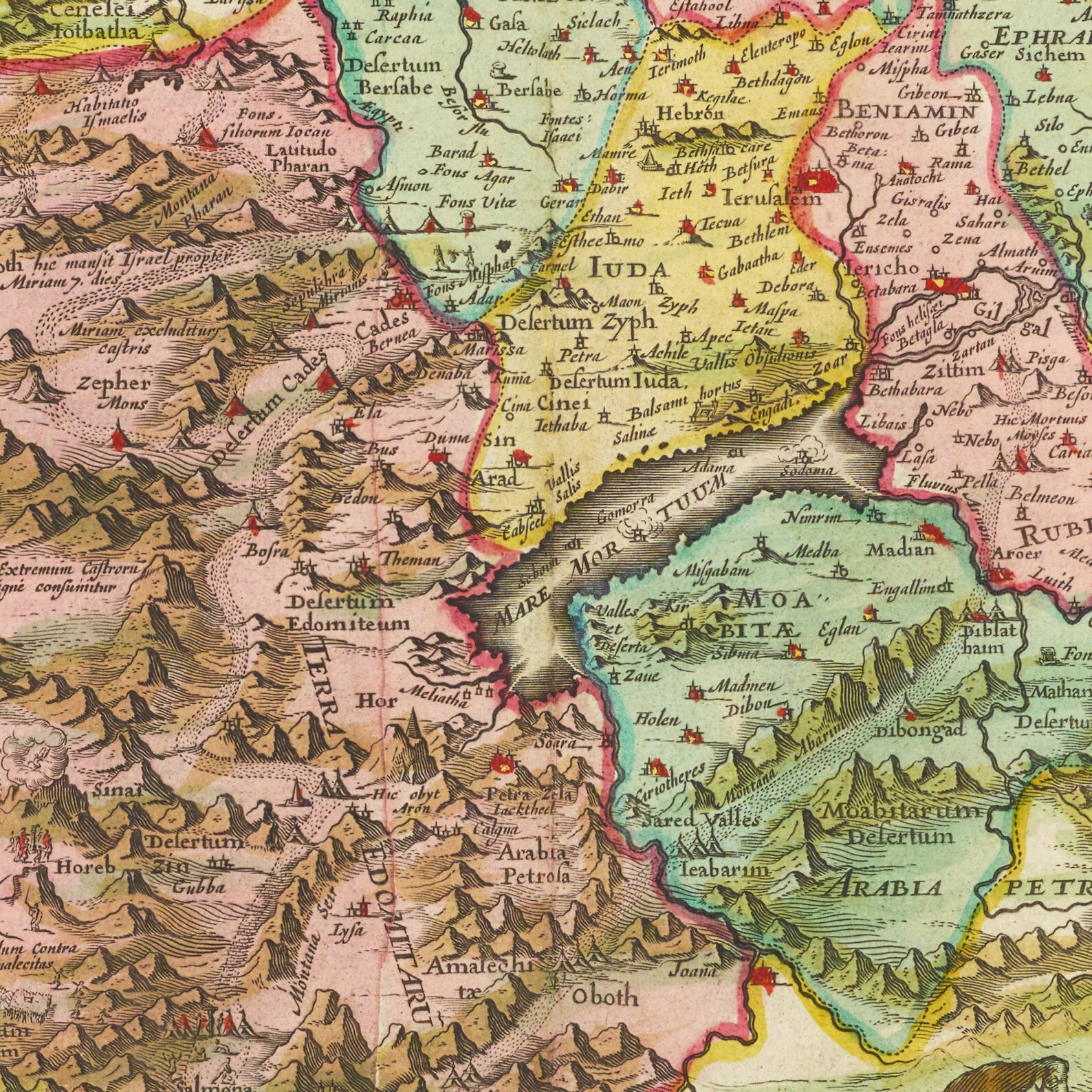 Old Map of Palestine Blaeu Print Terra Sancta Holy Land - Etsy UK