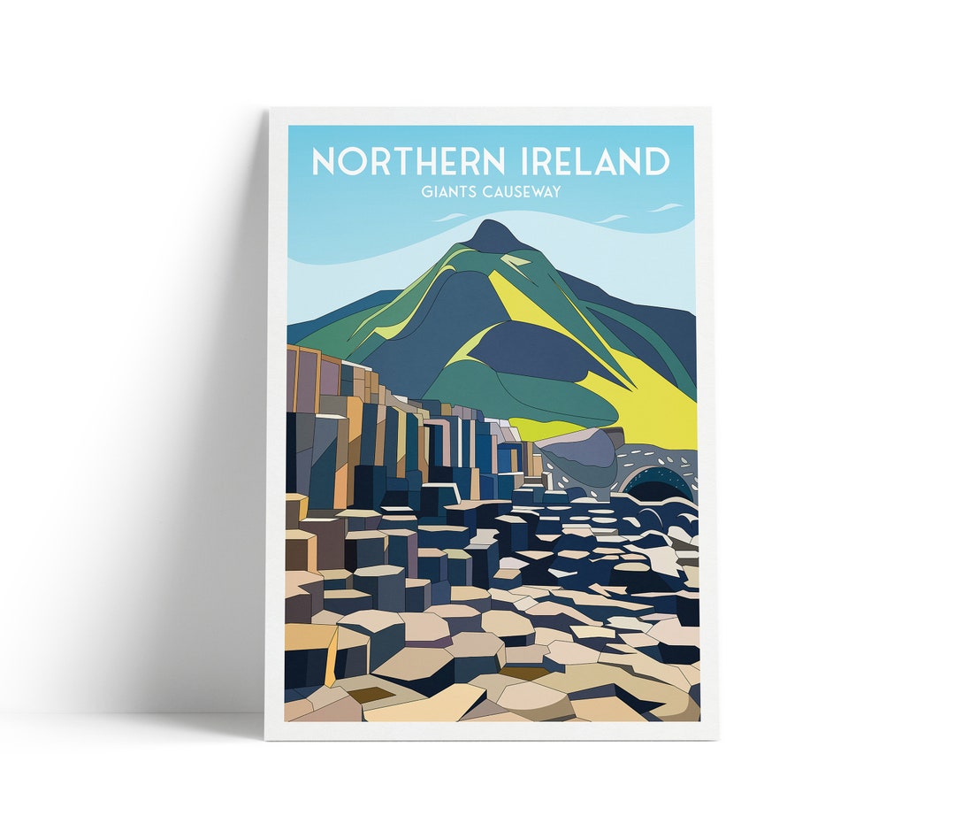 Giant's Causeway Print - Northern Ireland Travel Poster - A3, A2, A1 ...