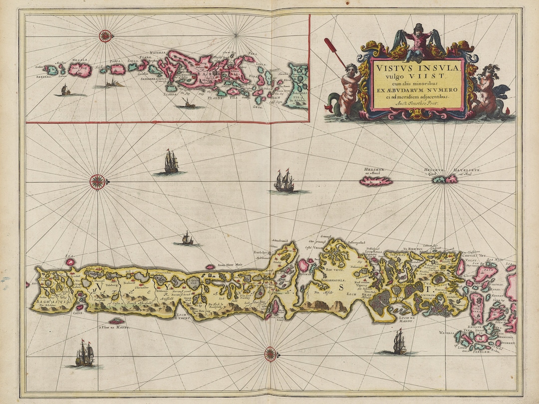 Old Uists and Barra Map | Vistvs Insvla | Old Antique Map | 1665 ...
