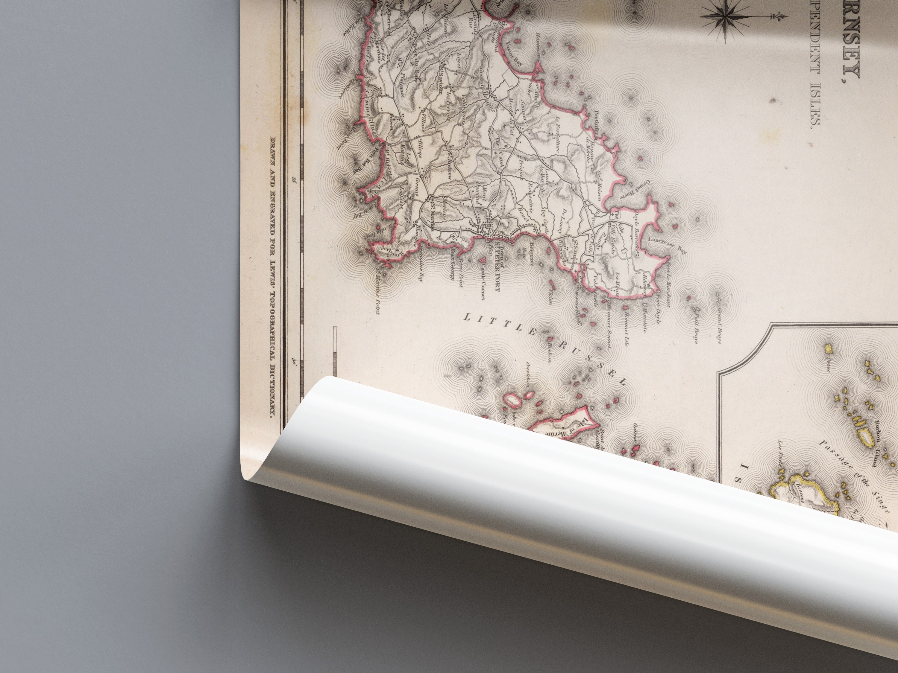 Old Map of Guernsey | Alderney Island | Island of Sark | Isle of Herme ...