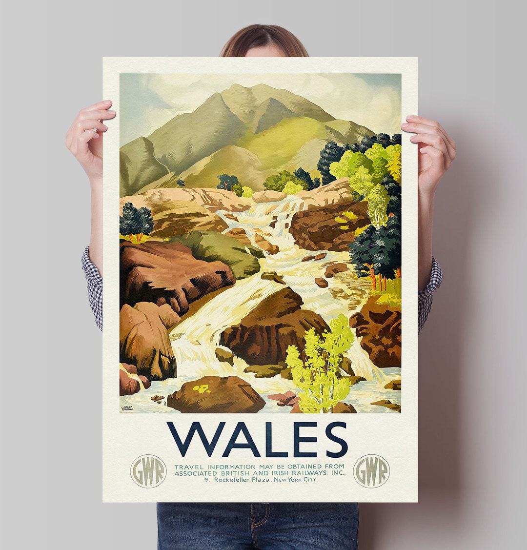 Wales Travel Poster | Vintage Welsh Print | Wall Art - Etsy UK