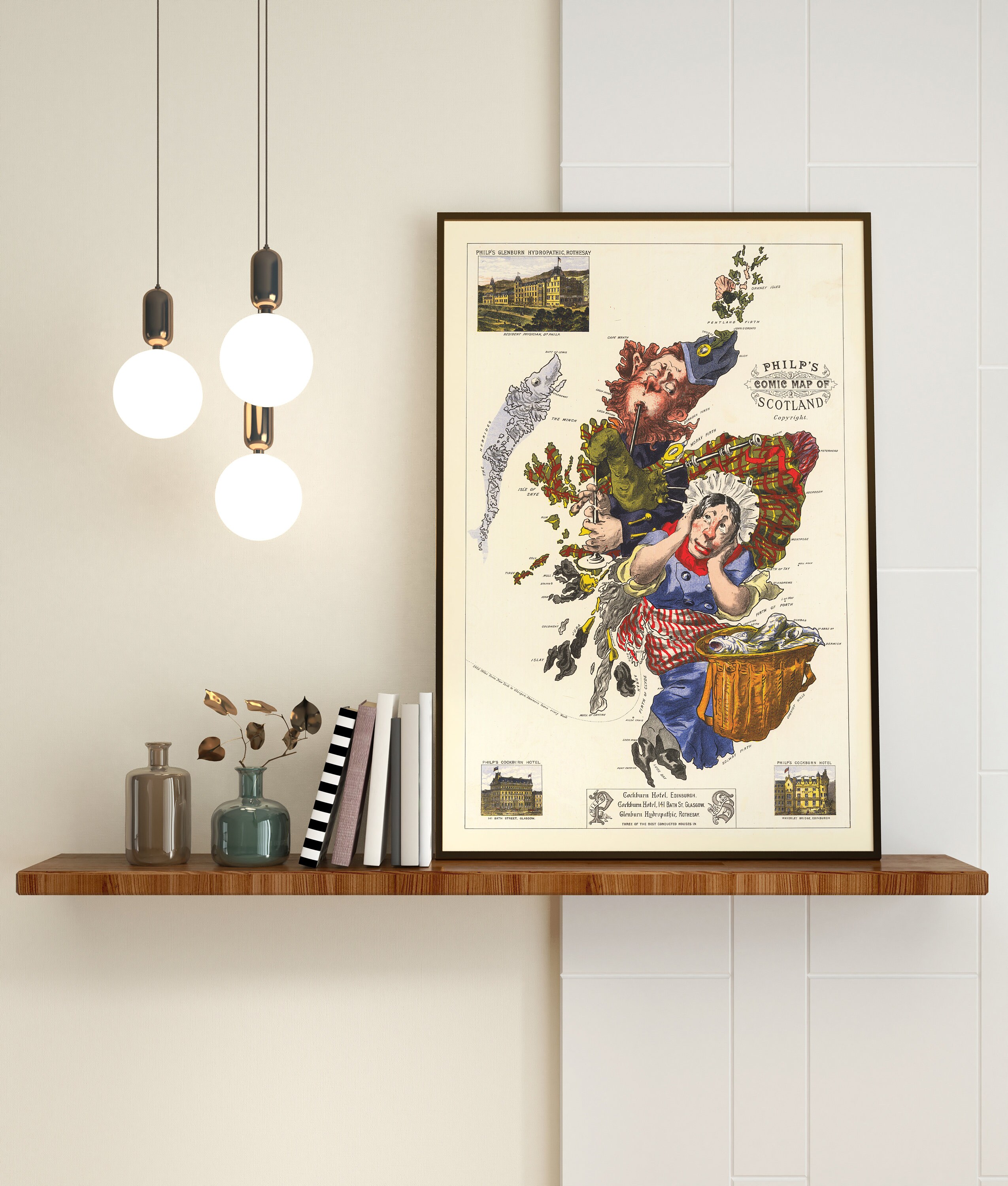 Comical Map of Scotland Philp's Comic Map of Scotland - Etsy UK