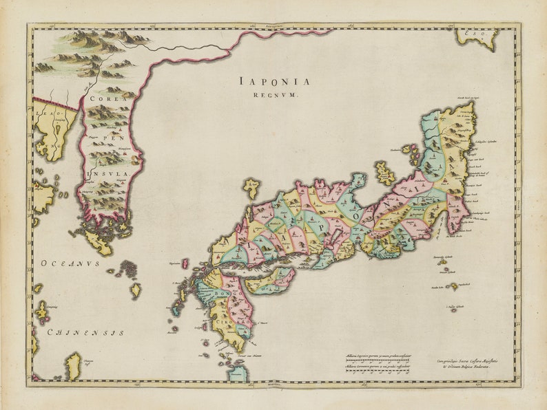 Old Japan Map Iaponia Regnvm Old Antique Map of Japan - Etsy UK