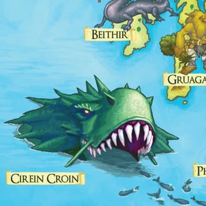 Illustrated Map of Scottish Mythology - Featuring Mythical Beasts and ...
