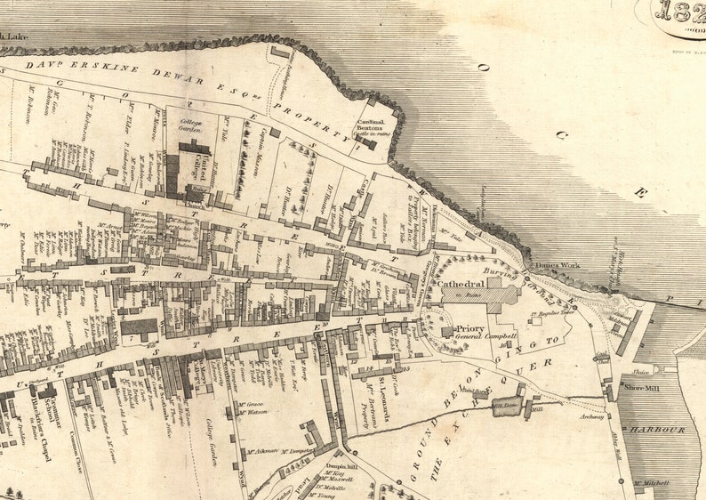 Old Map of St. Andrews Ancient Scottish Map Fine Art Print | Etsy