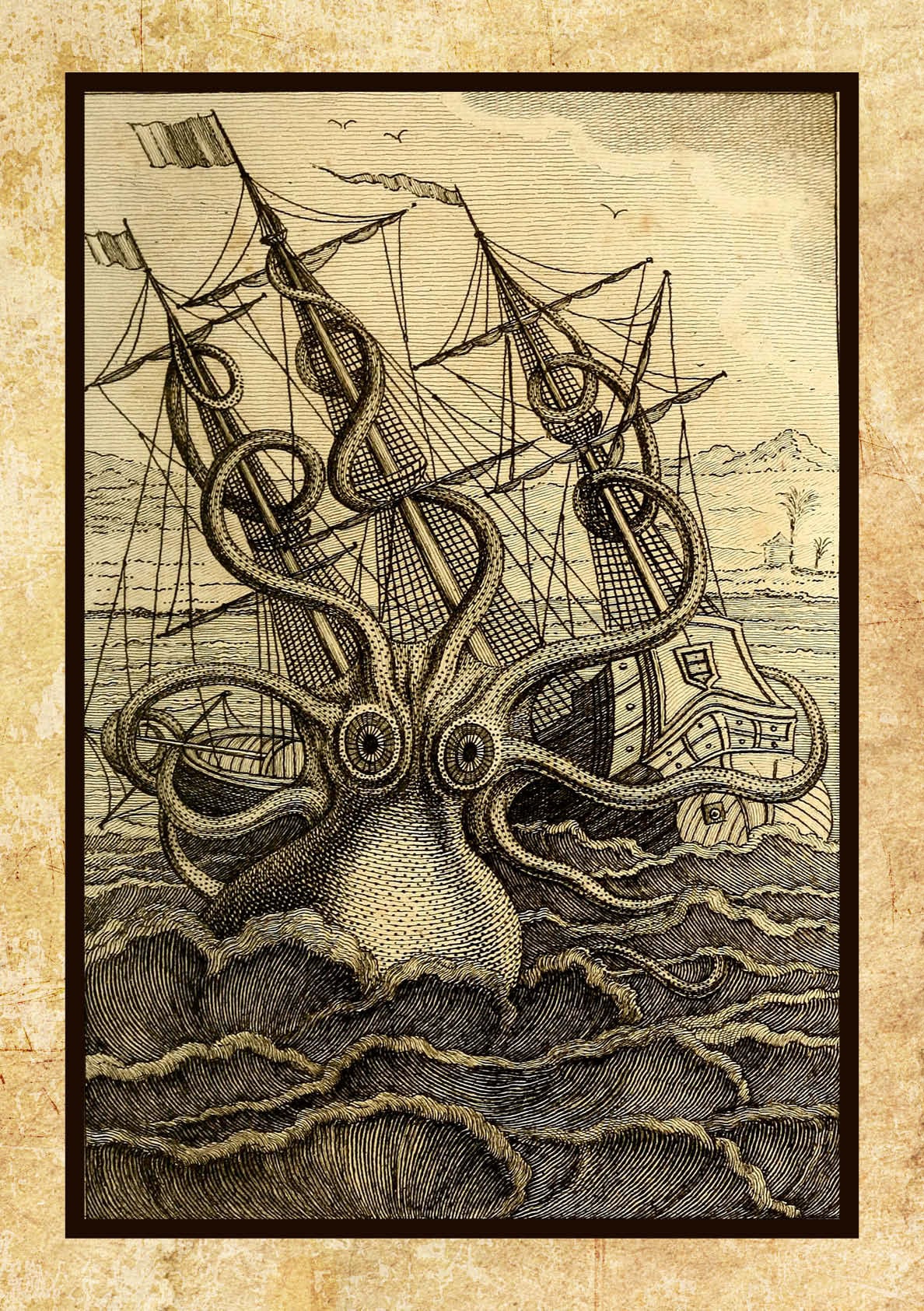 Kraken Poster Octopus Sea Monster - Etsy UK