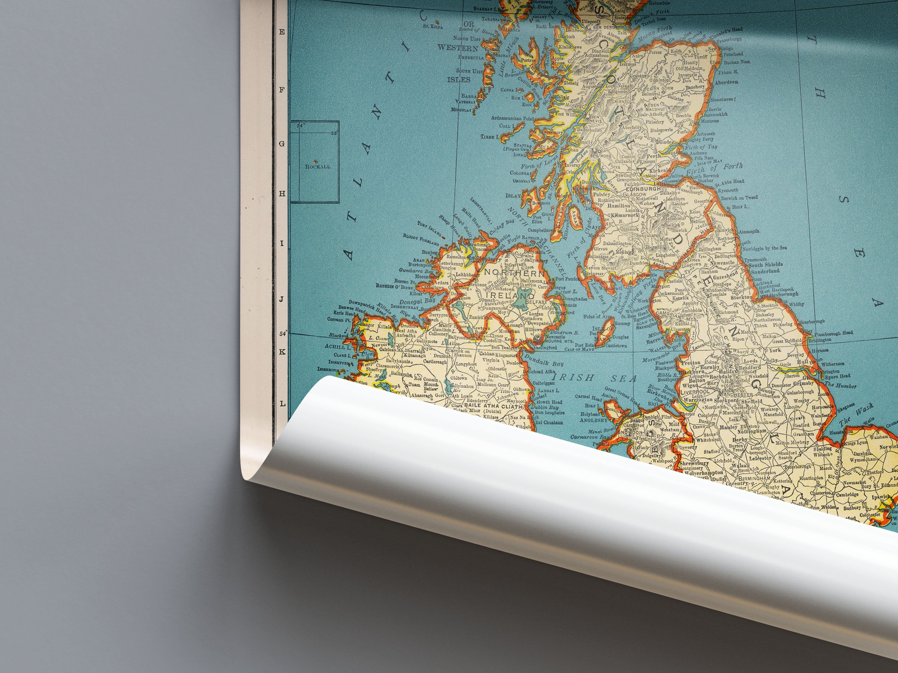 Popular Map of British Isles | Vintage Poster Wall Art Print | Rand ...