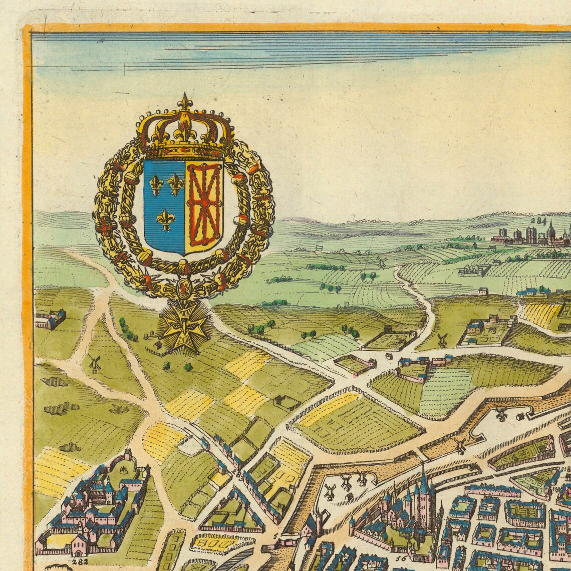 Old Map of Paris 1655 Map of Paris France by Caspar Merian | Etsy UK