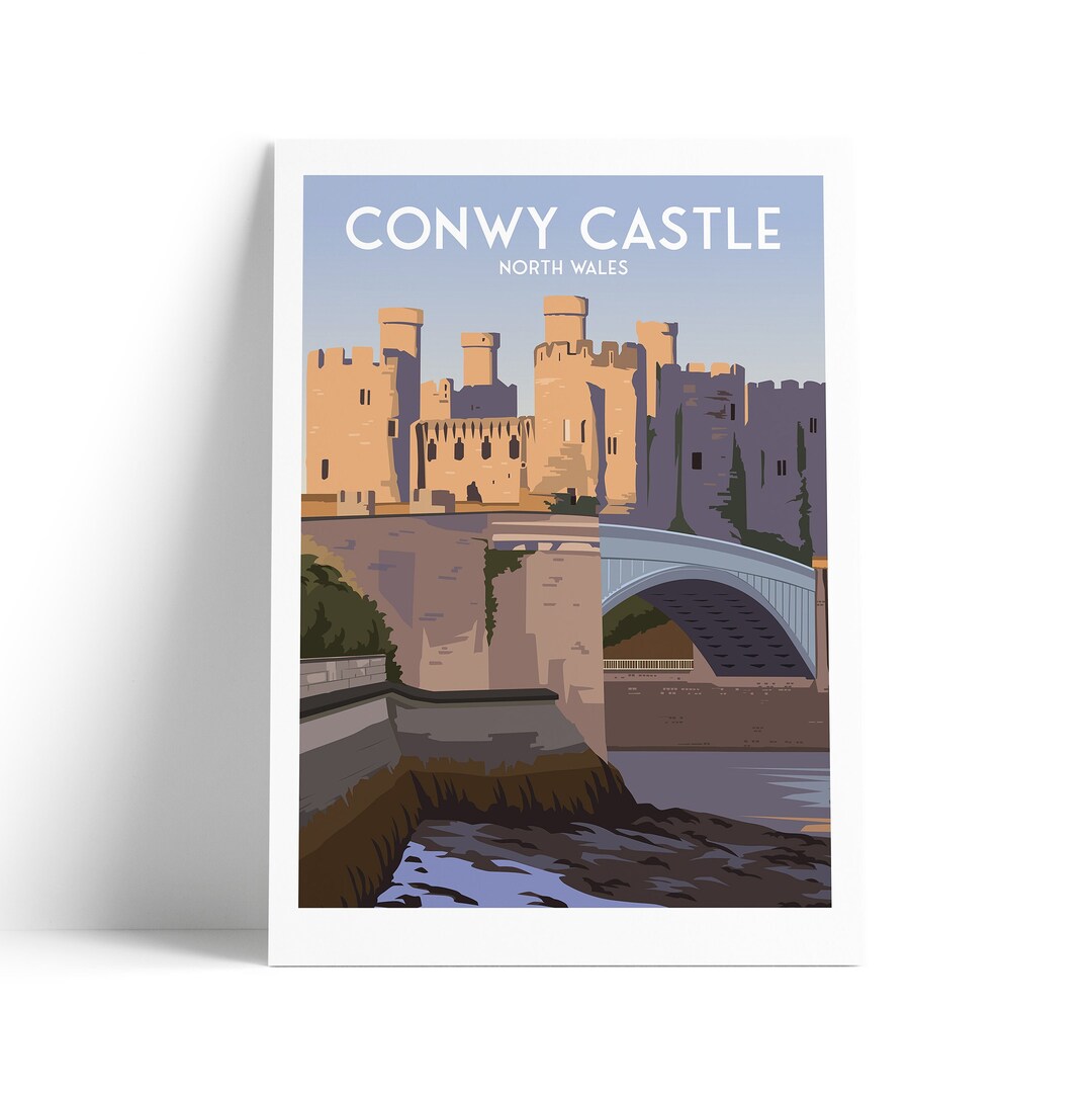 Conwy Castle Print - North Wales Art - Travel Poster - Etsy