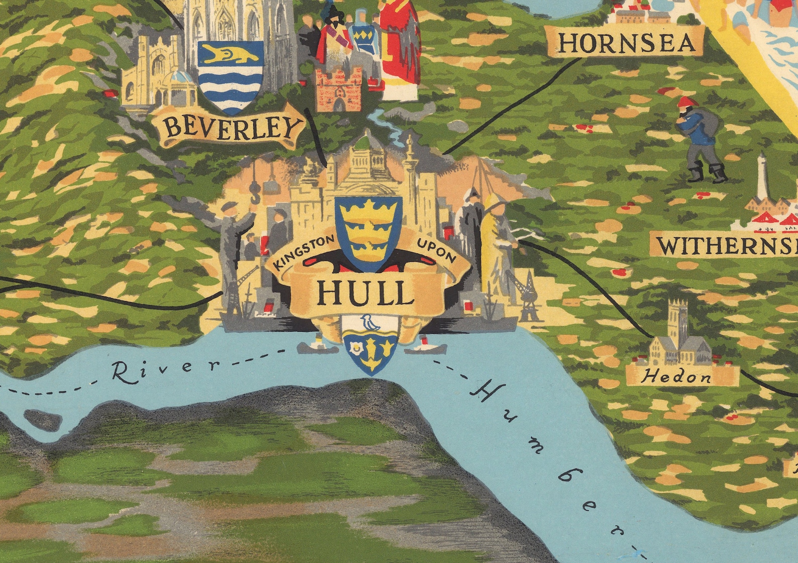 Old Map of Yorkshire Vintage England British Map - Etsy UK