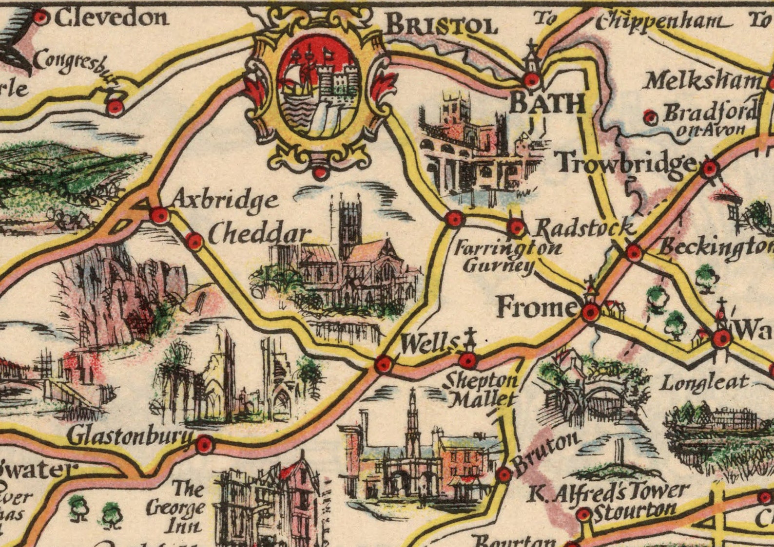 Pictorial Plan of the West Country. | an Esso Map of the West Country ...