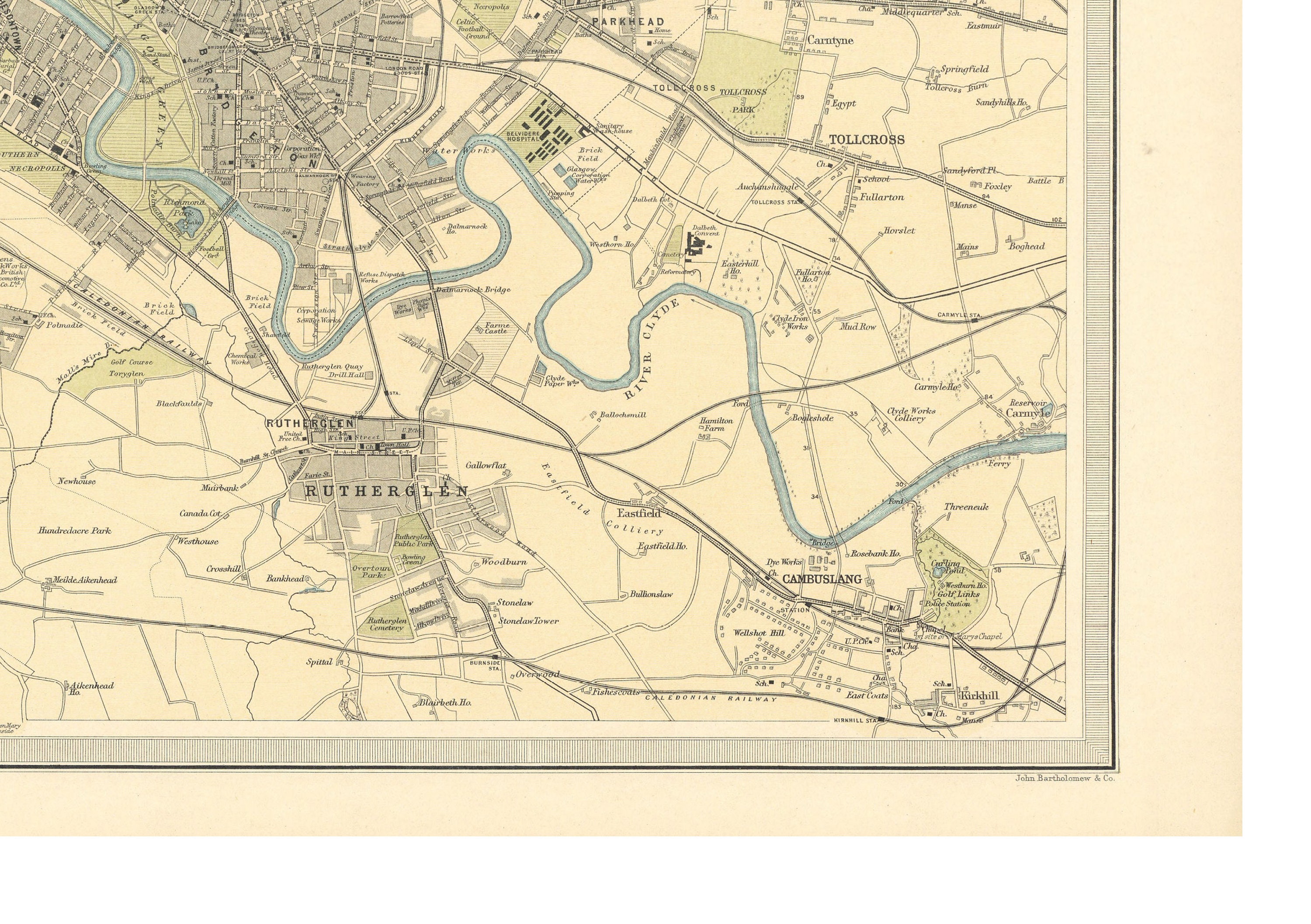 Old Map of Glasgow Scotland 1912 Vintage Poster Wall Art - Etsy UK