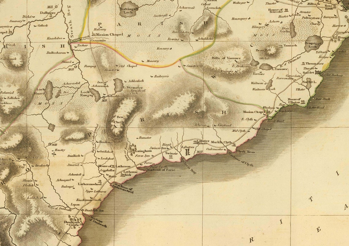 Caithness Map Old Antique Map 1832 Old Map Wall Print - Etsy UK