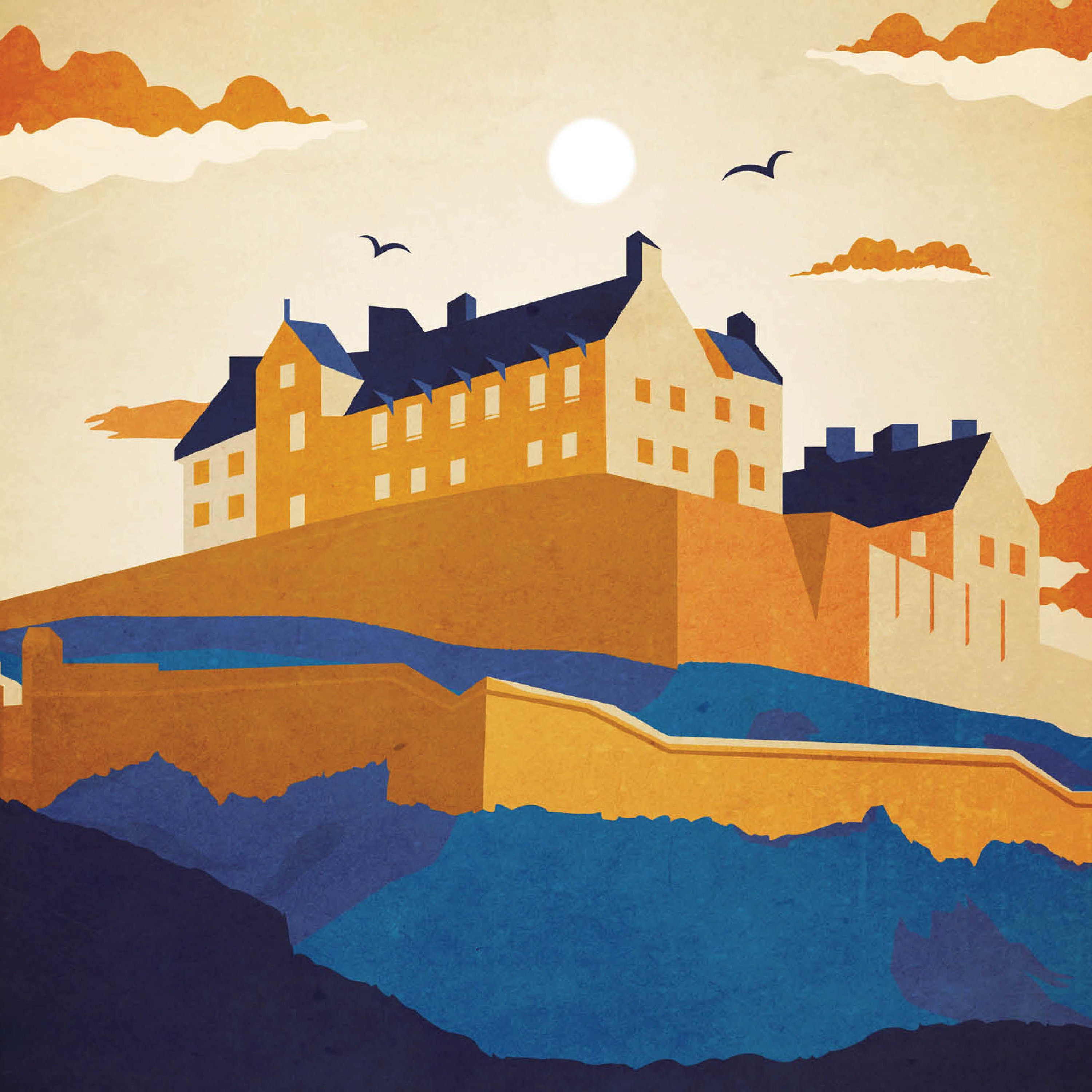 Edinburgh Castle Poster Illustrated Print of Edinburgh | Etsy UK